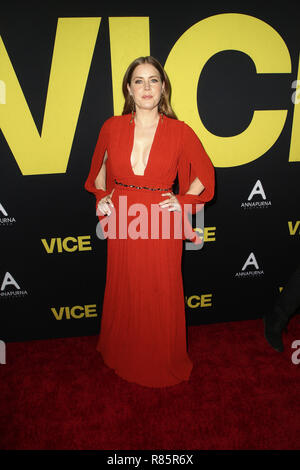 Amy Adams at "Vice" World Premiere held at Samuel Goldwyn Theater on ...