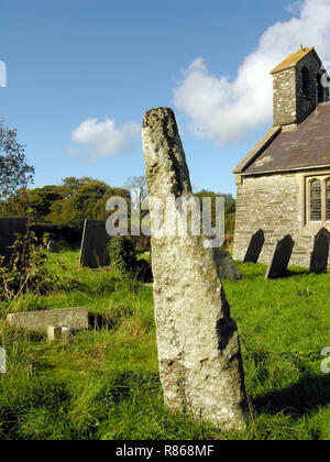 Ogham Stone. Bridell, Pembrokeshire Stock Photo - Alamy