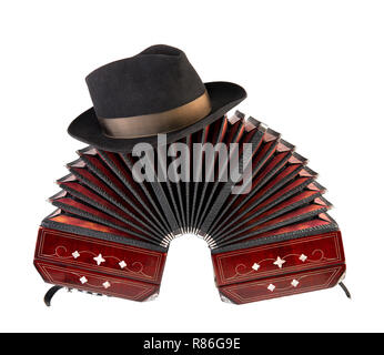 Bandoneon, tango instrument with a male hat on top. Argentine tango ...