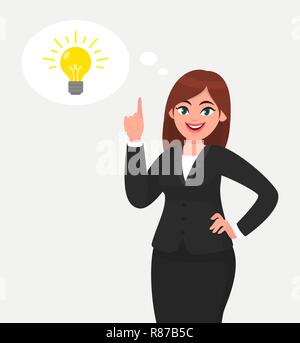 cartoon woman with clever idea Stock Vector Image & Art - Alamy