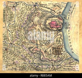 Capture of Fort Donelson map Stock Photo - Alamy