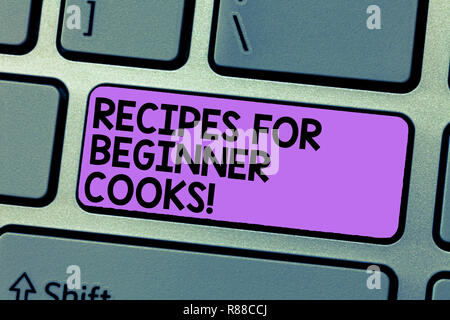 Writing note showing Recipes For Beginner Cooks. Business photo ...