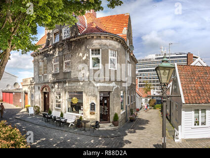 Stavenger, Norway - July 25th, 2018: The city center of Stavanger with ...