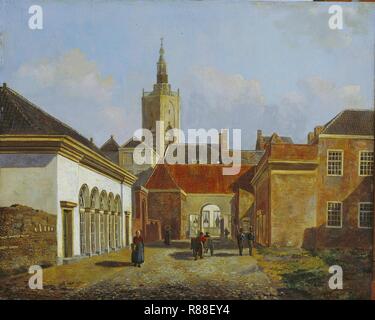'De Korte Lombardstraat' by Carel Jacobus Behr is a painting of a ...
