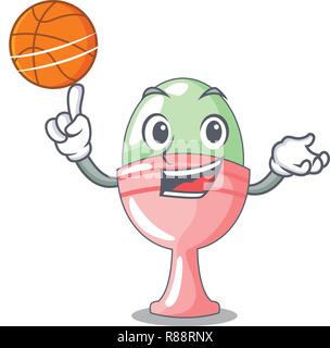 Playing basketball fried egg character cartoon Stock Vector Image & Art ...