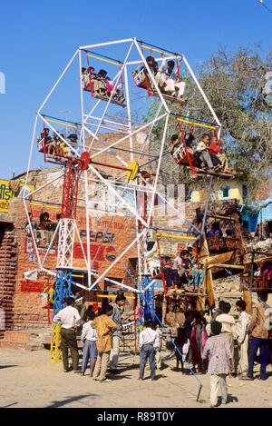 Indian merry go round giant wheel at Dussehra festival in Kullu, India ...