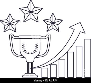 bar chart with trophies isolated icon Stock Vector Image & Art - Alamy