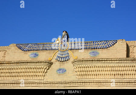 Symbol of Zoroastrianism, Faravahar, symbol for god Ahura Mazda, Yazd ...
