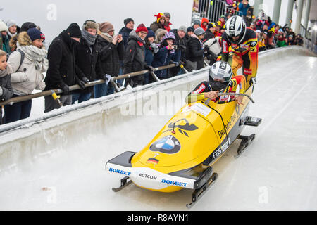Winterberg, Germany. 15th Dec, 2018. Bob, World Cup, two-man bob, women ...