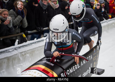 Winterberg, Germany. 15th Dec, 2018. Bob, World Cup, two-man bob, women ...