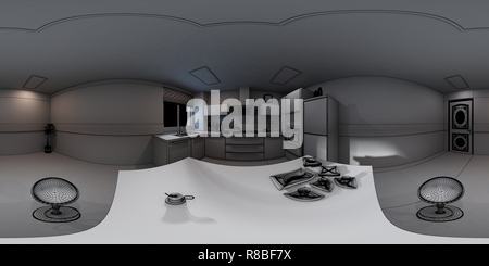 360° view of 3D 360 Max kitchen concept - Alamy