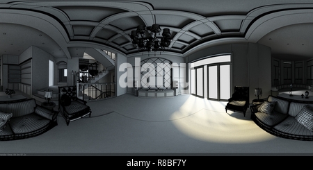 360° view of 3D 360 Max Living room concept - Alamy