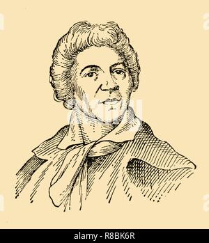 Portrait of French revolutionary Jean-Paul Marat, illustration 18th ...