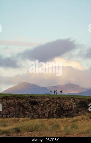 View across the Duddon Estuary towards the Coniston mountain range and ...