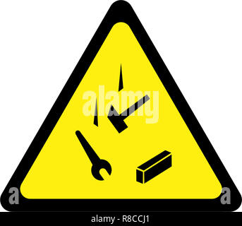 Hazard sign with falling objects symbol Stock Photo - Alamy