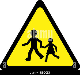 Warning sign with kids play symbol Stock Photo - Alamy