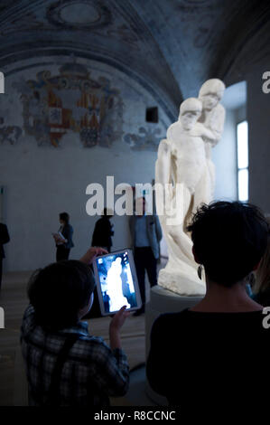 Milan. Italy. The Rondanini Pietà by Michelangelo at the Museo Pietà ...