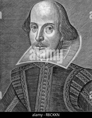 The Martin Droeshout Portrait engraving of William Shakespeare (1564 ...