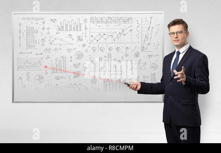 Professor with laser pointer teaching geometry Stock Photo - Alamy