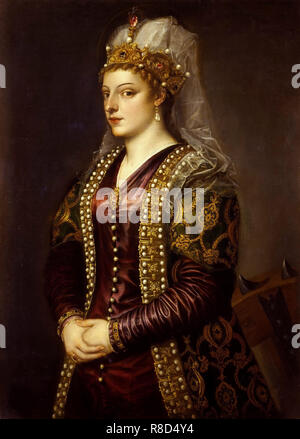 Catherine Cornaro, Queen of Cyprus with Venetian ladies, 15th century ...