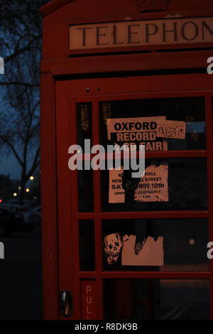 Red telephone box at night along Oxford high street UK Stock Photo - Alamy