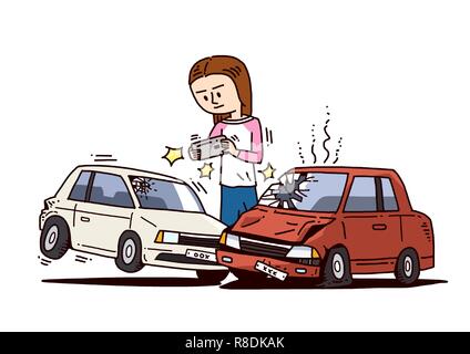 Car and Driver safety concept illustration. Driving safety campaign or ...
