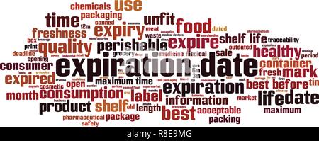 Expiration date word cloud concept. Vector illustration Stock Vector ...