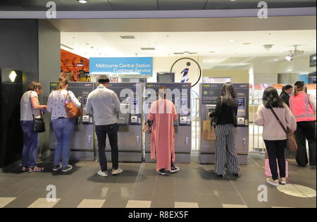 Myki ticket machine in Melbourne Australia. Myki is a smart card ...