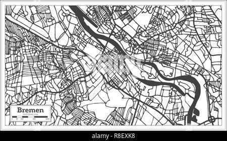Bremen Germany City Map in Retro Style in Golden Color. Outline Map ...