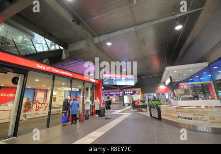 People visit Southern Cross station bus terminal in Melbourne Australia ...