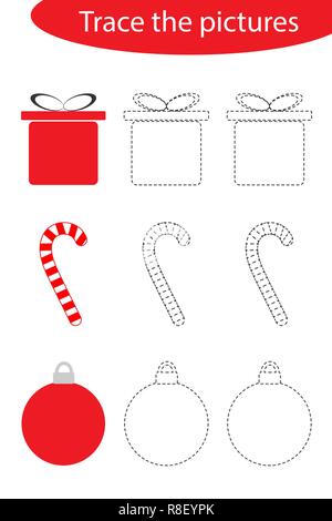 Handwriting practice sheet, christmas, trace the pictures - gingerbread ...