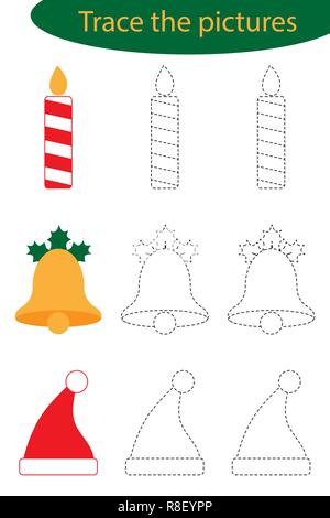 Handwriting practice sheet, christmas, trace the pictures - gingerbread ...