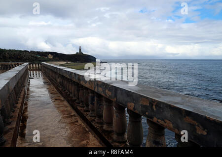 The Sabtang lighthouse which sits above the shore at San Vicente port ...