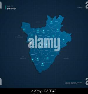 Burundi political map of administrative divisions - provinces. Colorful ...