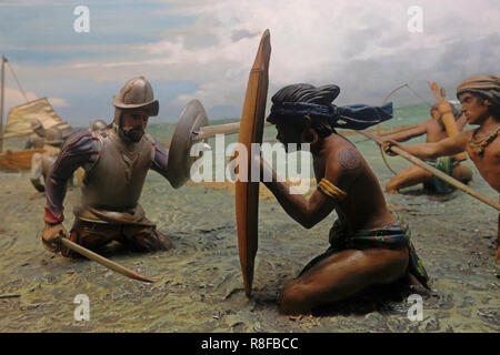 The warriors of Lapu-Lapu, a native chieftain of Mactan Island. Battle ...