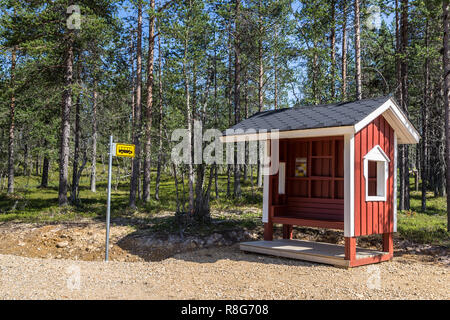 Empty bus stop in Finnish archipelago Stock Photo - Alamy