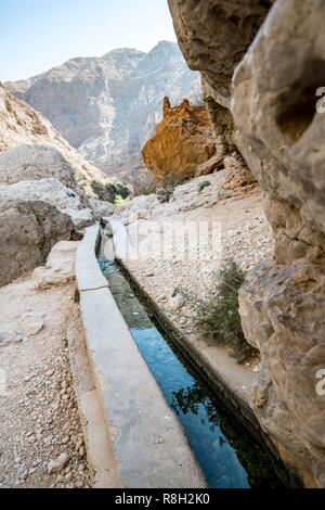 Irrigation system in Wadi Tiwi, Oman Stock Photo - Alamy