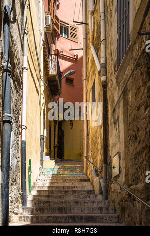 Typical street in Sciacca old town. Sciacca, Sicily, Agrigento province ...