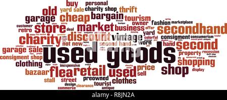 Used goods word cloud concept. Vector illustration Stock Vector Image ...