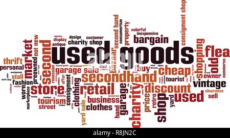 Used goods word cloud concept. Vector illustration Stock Vector Image ...