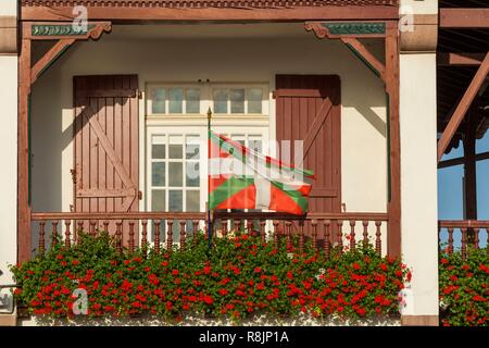 Bidart, Basque Country, France - The Basque Country Flag Stock Photo ...