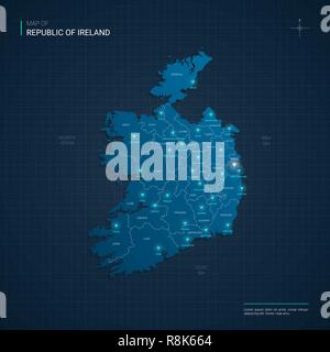 Ireland political map of administrative divisions - counties and cities ...