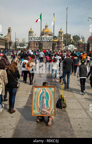A pilgrim crawling to the Basilica of Our Lady of Guadalupe in Mexico ...