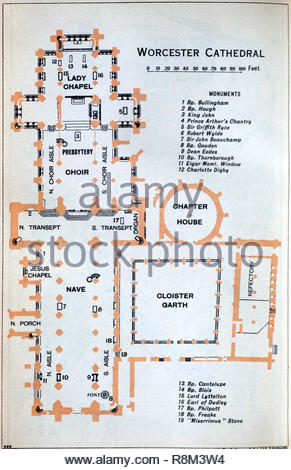Cloister, Worcester Cathedral, Worcester, England, United Kingdom Stock ...