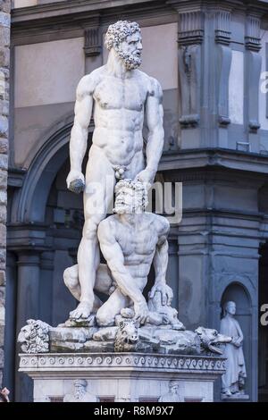 Statue of Hercules and Cacus in the square of Piazza della Signoria ...