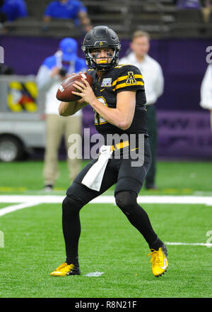Appalachian State quarterback Zac Thomas (12) passes in the first half ...