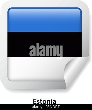 estonia Flag in glossy round button of icon. estonia emblem isolated on ...