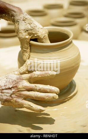 Pottery, The traditional Indian kumbhar ( potter ) Earthen Clay pot ...