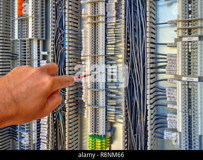 Control panel with terminals and wires inside view Stock Photo - Alamy