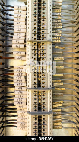 Control panel with terminals and wires inside view Stock Photo - Alamy